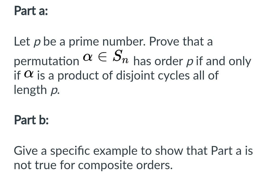 Solved Let p be a prime number. Prove that a permutation | Chegg.com