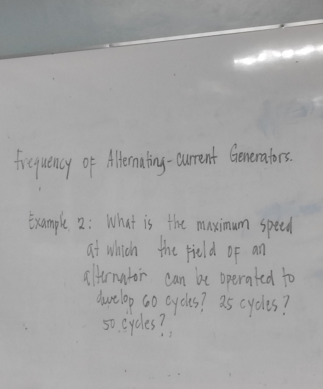 Frequency of Alternating-current Generators.Example | Chegg.com