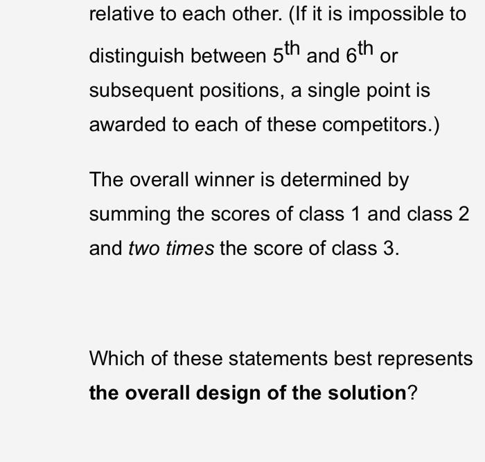 Solved I'm judging a competition that involves three | Chegg.com