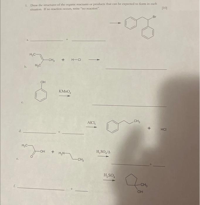 Solved draw the structures ld the organic reactants or | Chegg.com