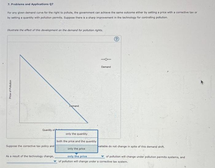Solved 7. Problems and Applications Q7 For amy given demand | Chegg.com