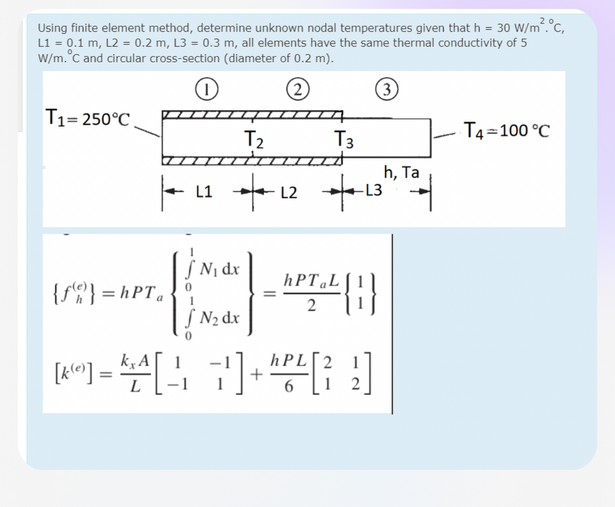 Solved Using finite element method, determine unknown nodal | Chegg.com