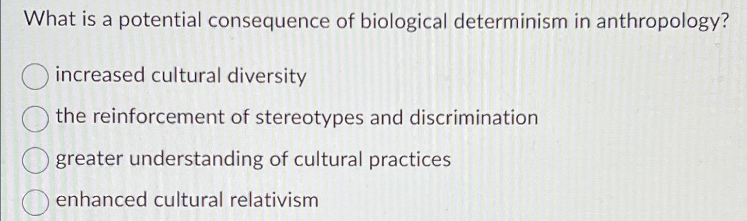 Solved What is a potential consequence of biological | Chegg.com