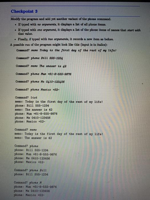 Solved Checkpoint 3 Modify the program and add yet another | Chegg.com