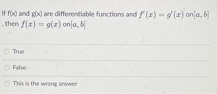 Solved - If f(x) and g(x) are differentiable functions and | Chegg.com
