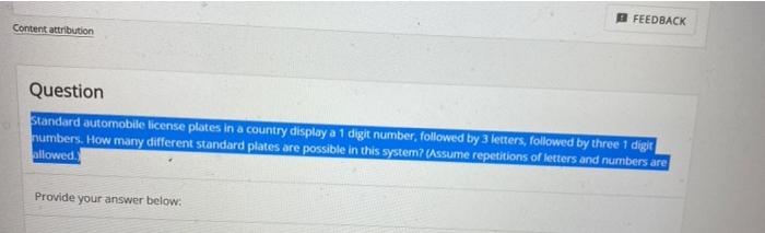 Solved FEEDBACK Content attribution Question Standard | Chegg.com Solved FEEDBACK Content attribution Question Standard | Chegg.com