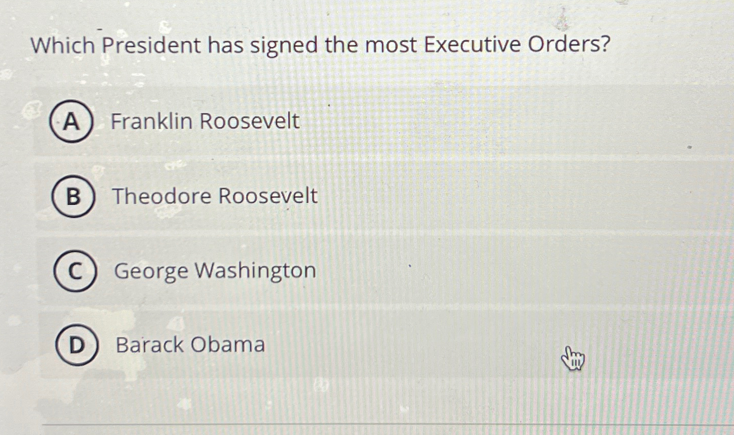 Solved Which President has signed the most Executive | Chegg.com