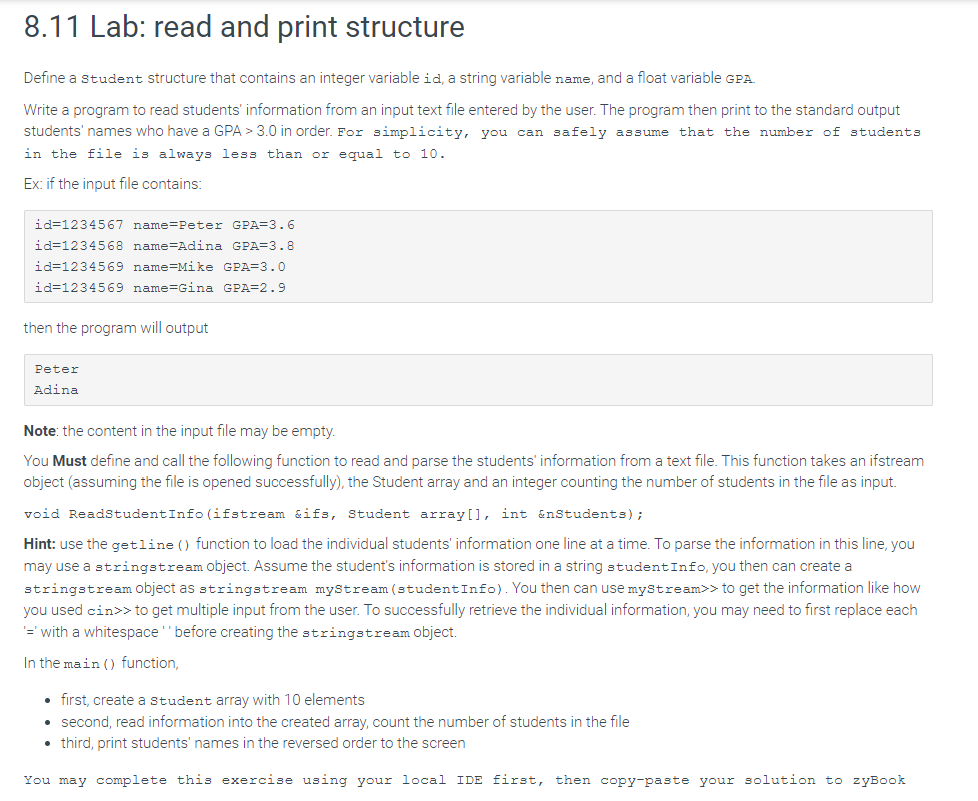 Solved need in C++. ﻿Please read and follow directions | Chegg.com