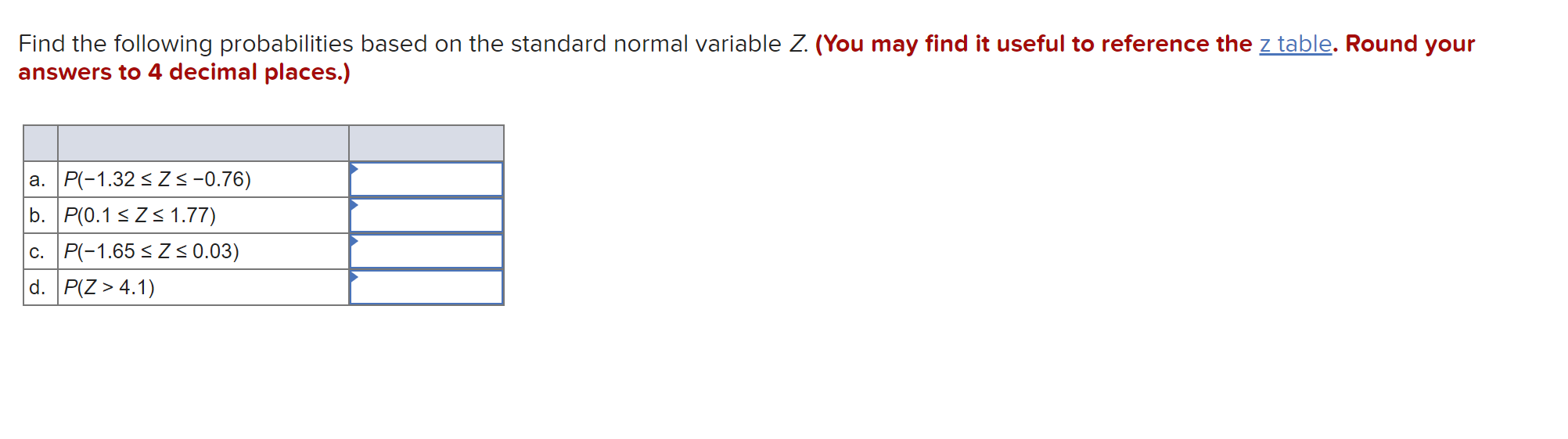 Solved Find the following probabilities based on the | Chegg.com