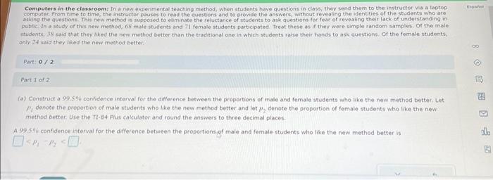 Solved Computers in the classroom: In a new experimental | Chegg.com