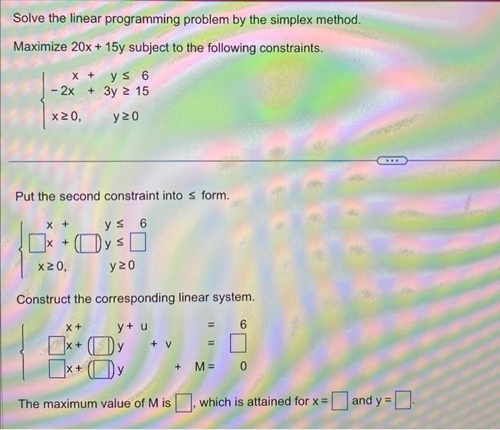 Solved Solve the linear programming problem by the simplex | Chegg.com