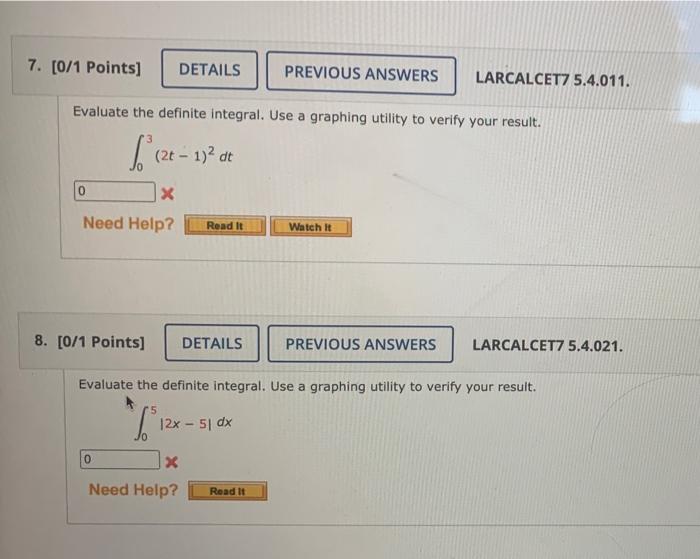 Solved 7. (0/1 Points) DETAILS PREVIOUS ANSWERS LARCALCET7 | Chegg.com Solved 7. (0/1 Points) DETAILS PREVIOUS ANSWERS LARCALCET7 | Chegg.com