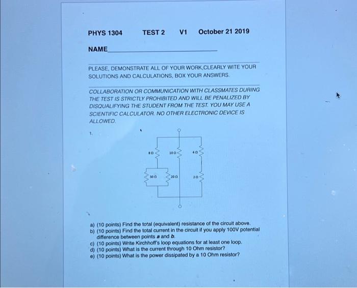 Solved a) (10 points) Find the total (equivalent) resistance | Chegg.com Solved a) (10 points) Find the total (equivalent) resistance | Chegg.com
