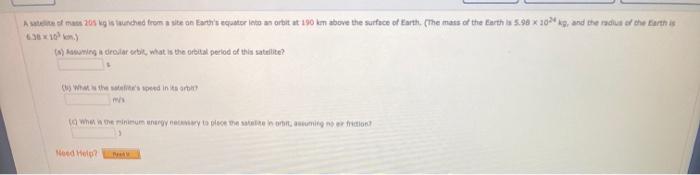 Solved A ma 20 kg is trunched from a site on Earth's equator | Chegg.com