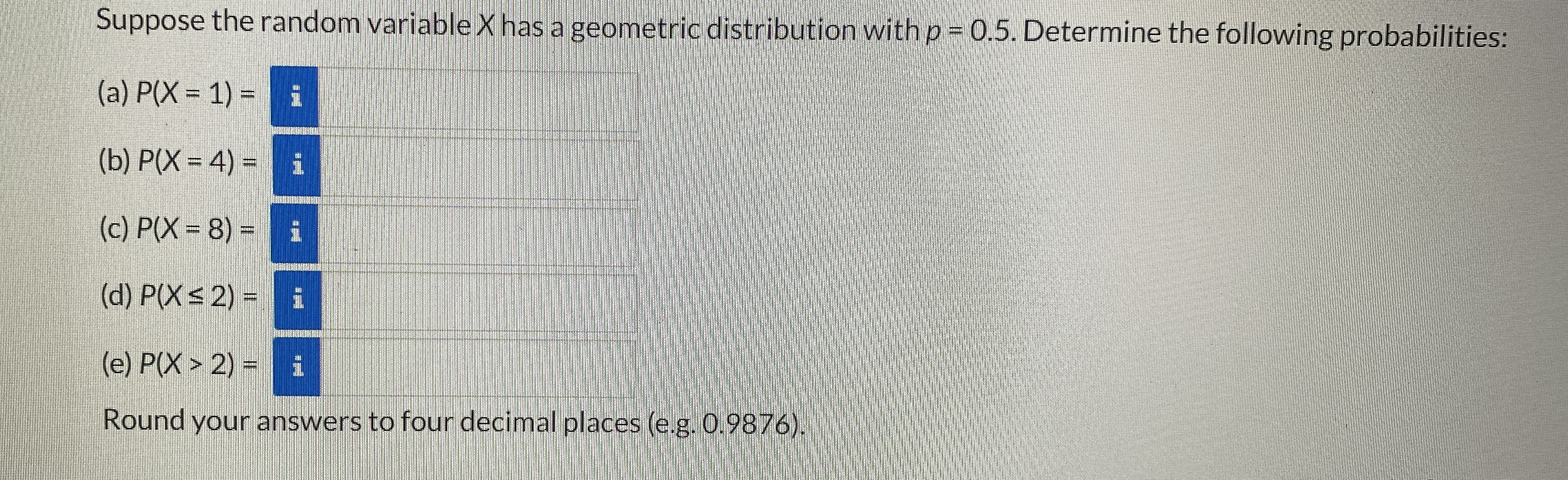 Solved Suppose the random variable x ﻿has a geometric | Chegg.com