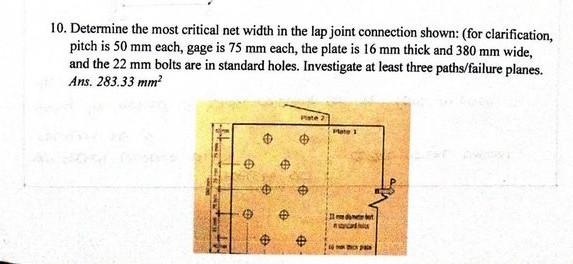 Solved 10. Determine the most critical net width in the lap | Chegg.com