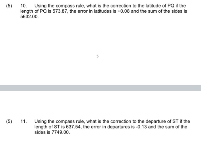 Solved (5) 10. Using the compass rule, what is the | Chegg.com