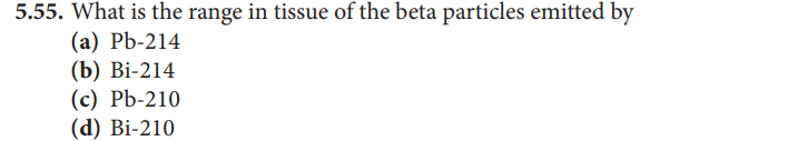 Solved 5.55. ﻿What is the range in tissue of the beta | Chegg.com