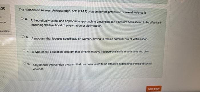 Solved the enhanced assess ackknowledge act (eaaa) program | Chegg.com