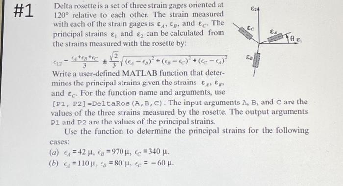 Solved Delta rosette is a set of three strain gages oriented | Chegg.com