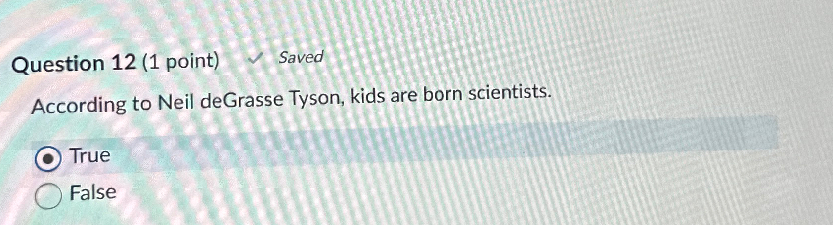 Solved Question 12 (1 ﻿point) ﻿SavedAccording to Neil | Chegg.com