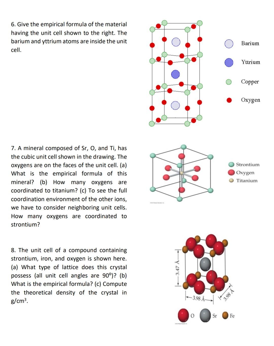 Solved 6. Give the empirical formula of the material having | Chegg.com