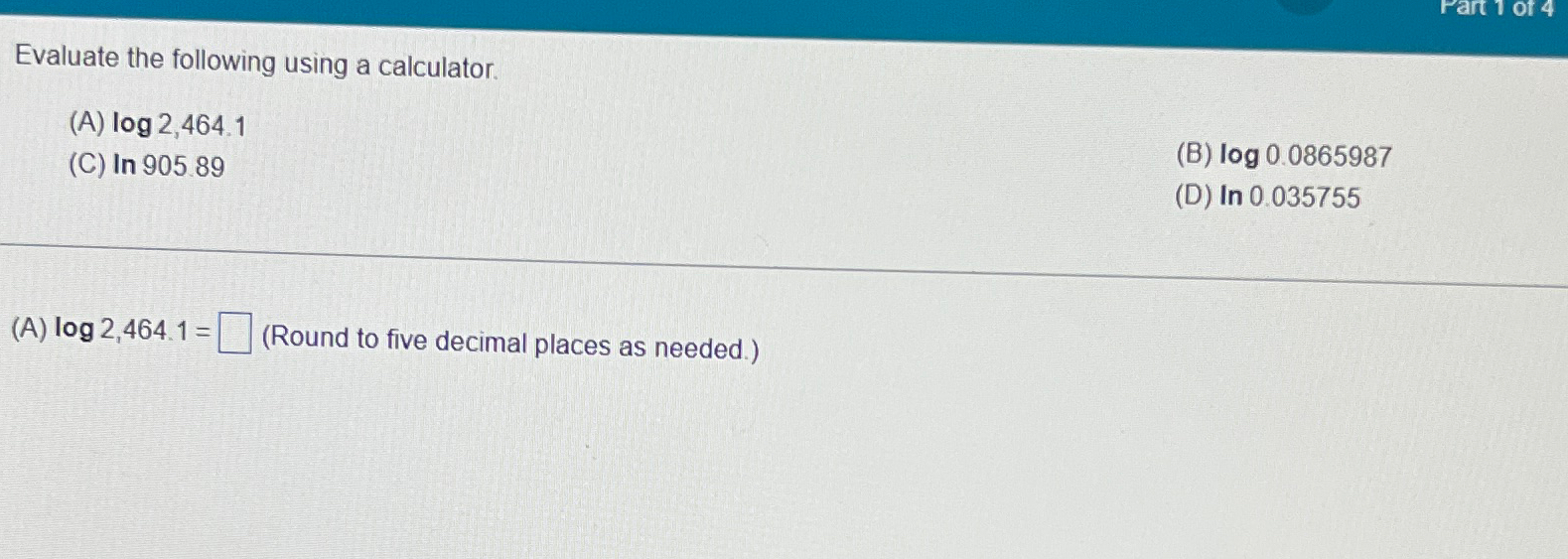 Solved Evaluate the following using a | Chegg.com