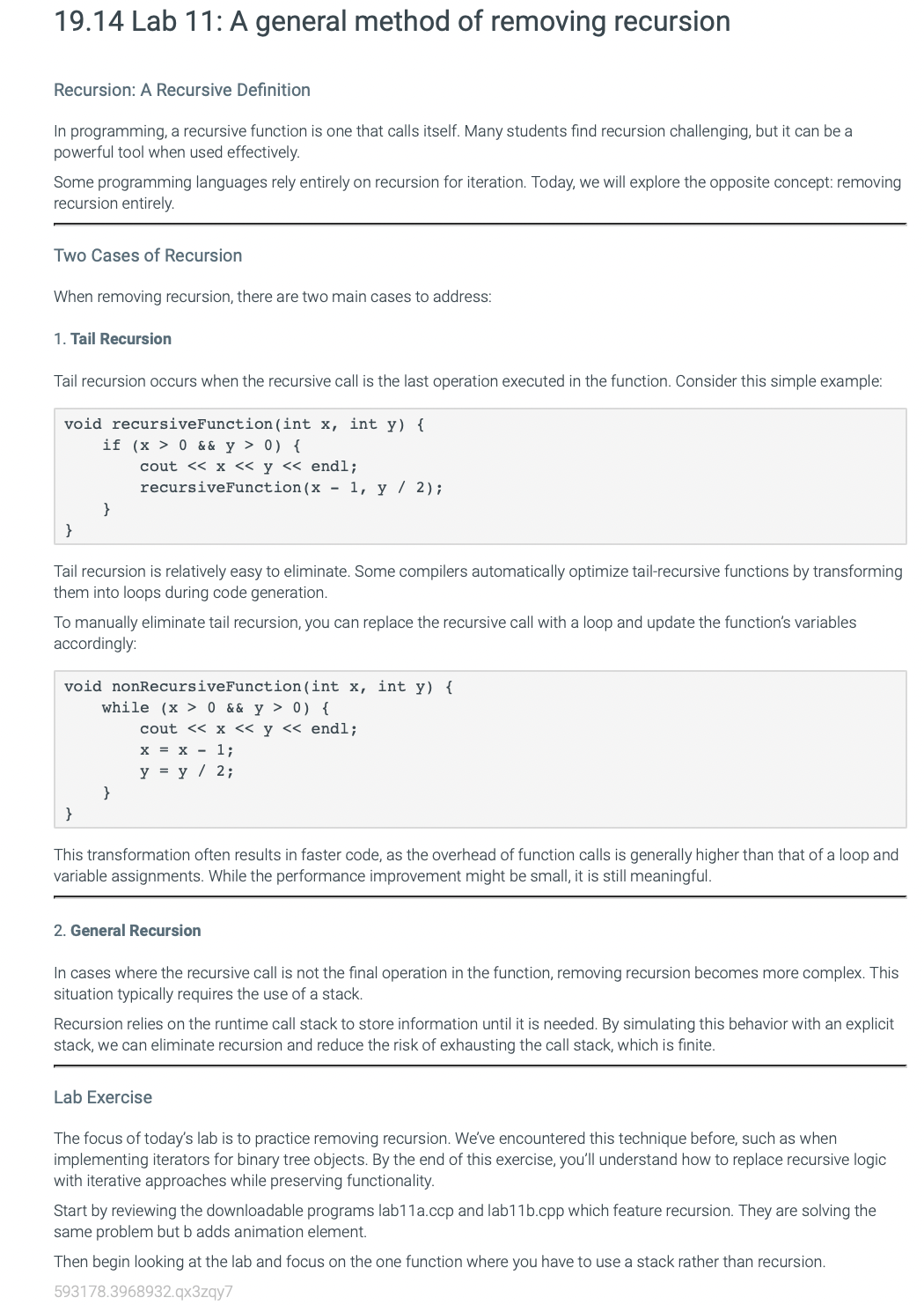 Solved 19.14 ﻿Lab 11: A general method of removing | Chegg.com