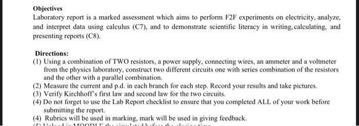 Solved Objectives Laboratory report is a marked assessment | Chegg.com