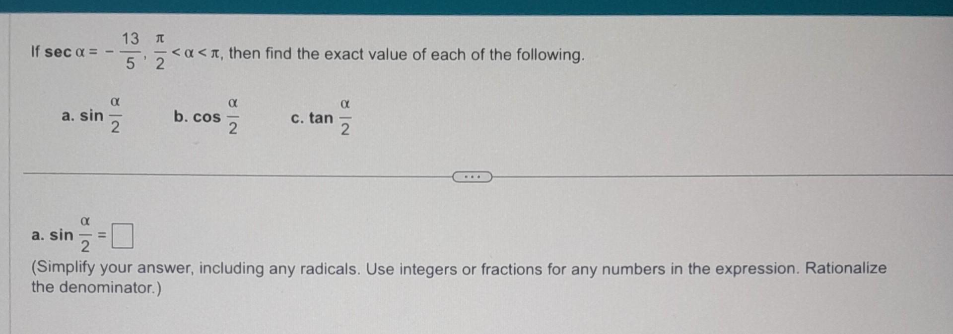 Solved Use the figure to find the exact value of the | Chegg.com