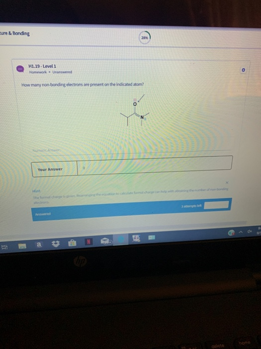 Solved wure & Bonding H1.19 - Level 1 Homework - Unanswered | Chegg.com