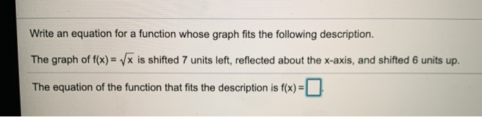 Solved Write an equation for a function whose graph fits the | Chegg.com