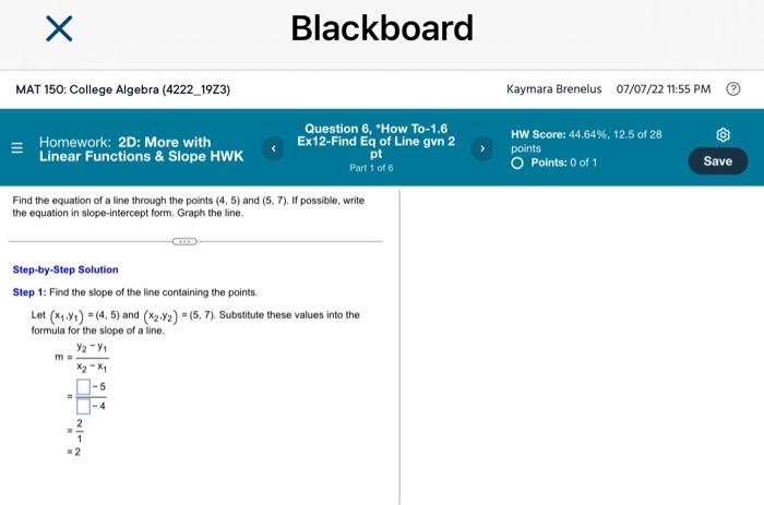 Solved X MAT 150: College Algebra (4222_1923) Homework: 2D: | Chegg.com