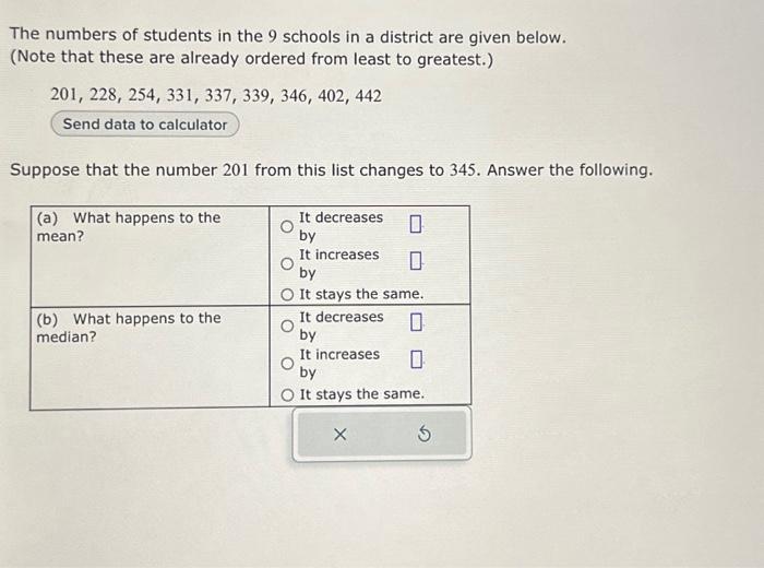 Solved The numbers of students in the 9 schools in a | Chegg.com