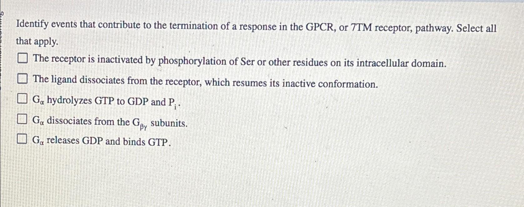 Solved Identify events that contribute to the termination of | Chegg.com
