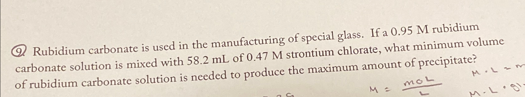 Solved Q. ﻿Rubidium carbonate is used in the manufacturing | Chegg.com