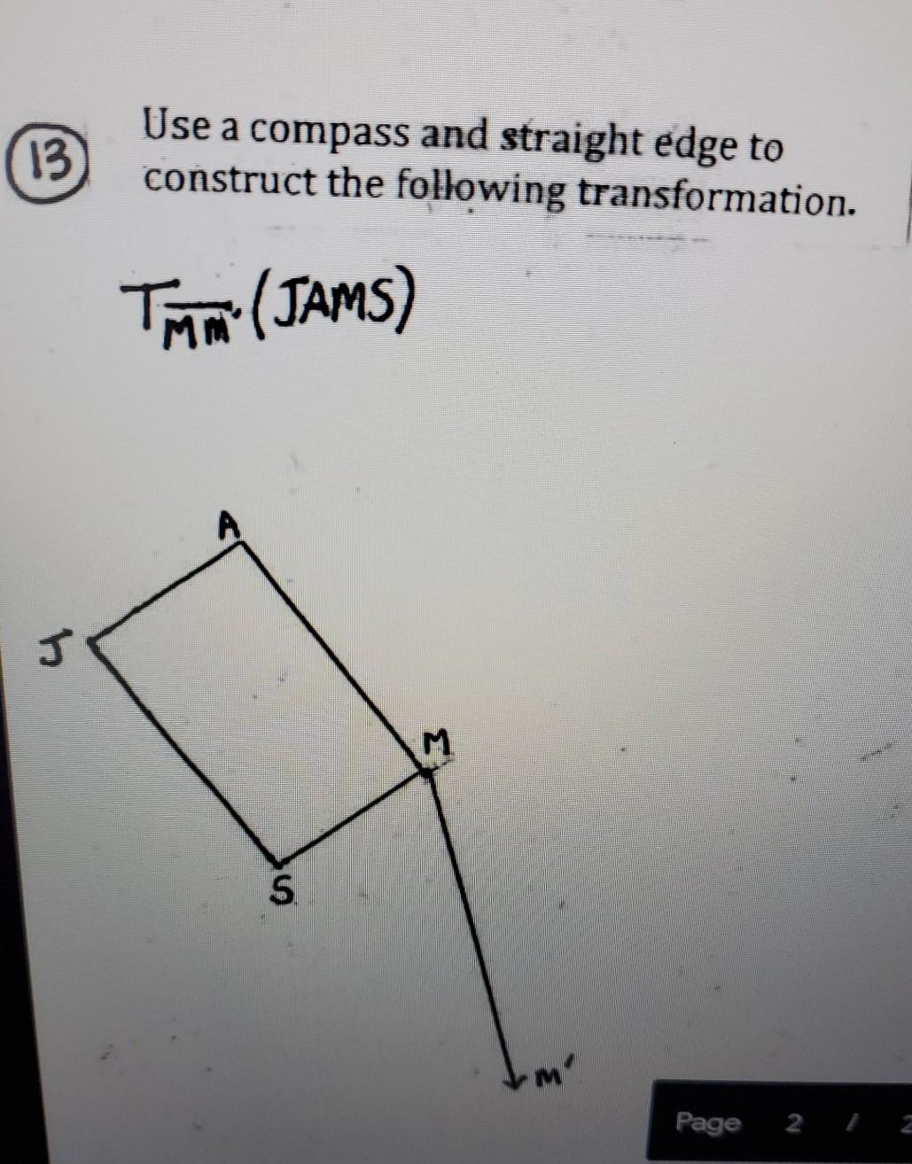 Solved 13 Use a compass and straight edge to construct the | Chegg.com