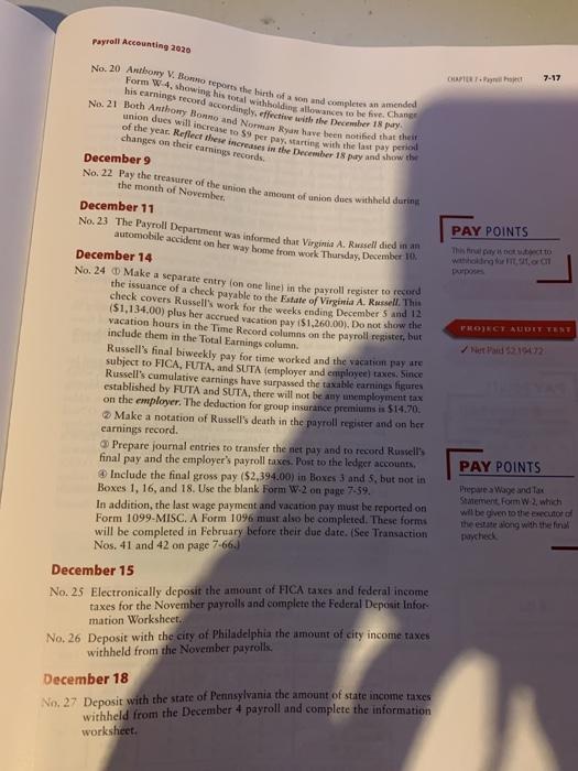 7-6 CHAPTER 7. Paytoll Project Payroll Accounting | Chegg.com