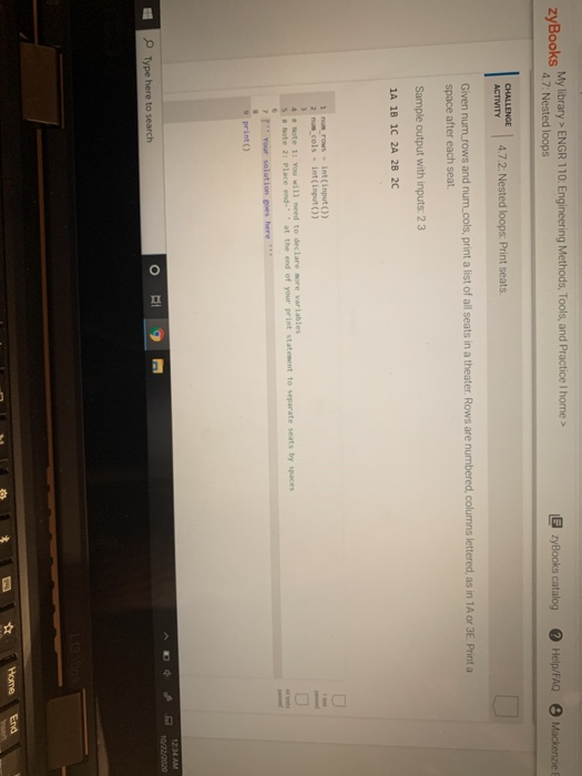 Solved zyBooks My library > ENGR 110: Engineering Methods, | Chegg.com