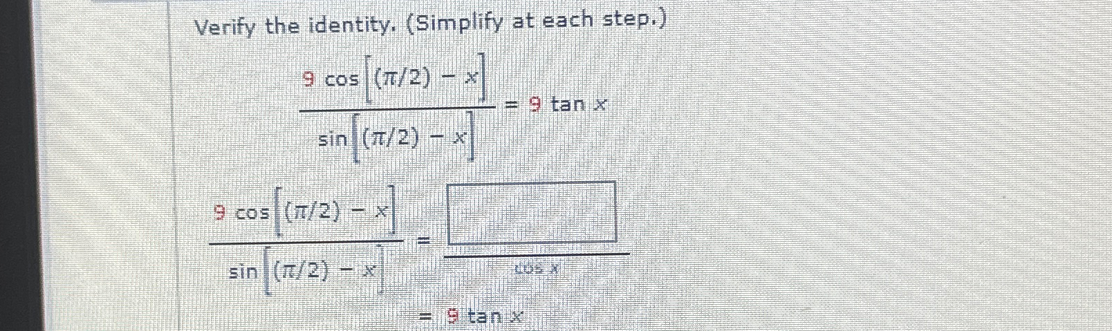 Solved Verify the identity. (Simplify at each | Chegg.com