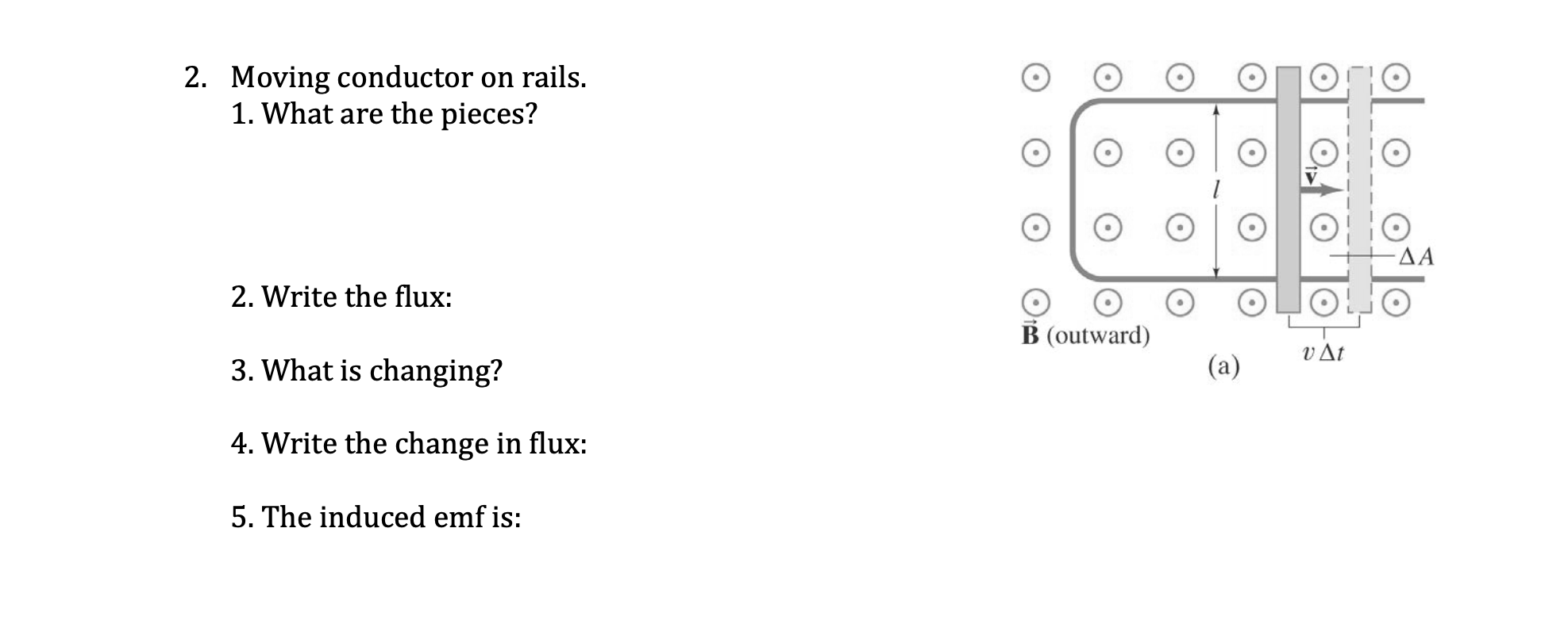 Solved Moving conductor on rails.1 ﻿What are the | Chegg.com