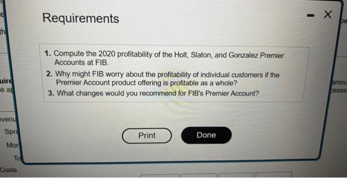 First international Bank (FiB) is examining the | Chegg.com