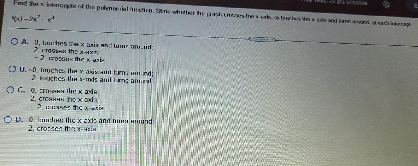 Solved Find the x-intercepts of the polynomial function | Chegg.com