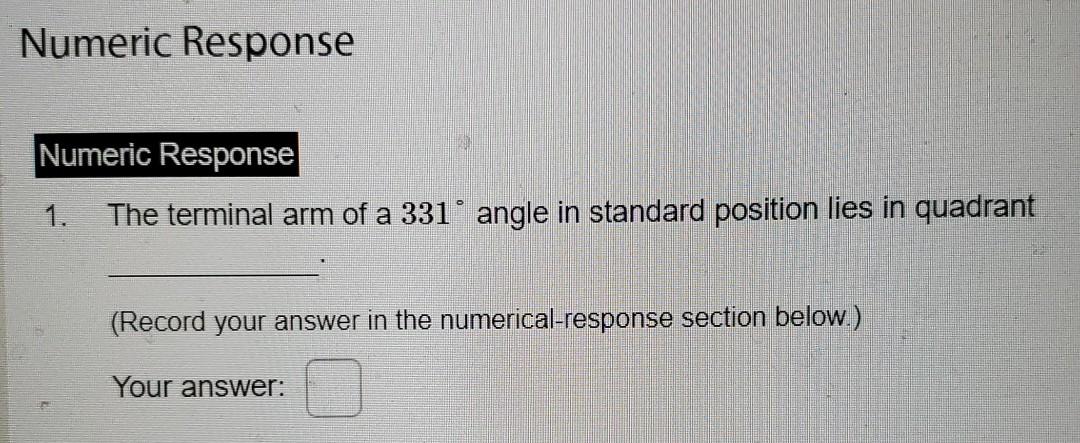 Solved Numeric Response Numeric Response The terminal arm of | Chegg.com