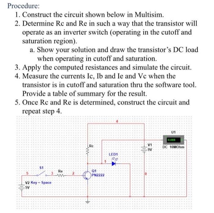 Solved Procedure: 1. Construct the circuit shown below in | Chegg.com