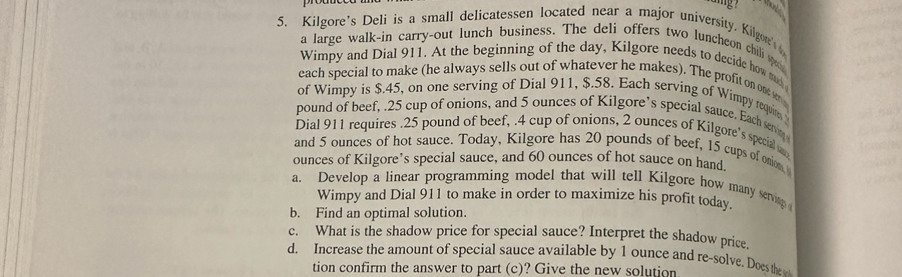 Solved Wimpy and Dial 911. ﻿At the beginning of the day, | Chegg.com