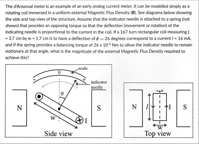Solved The d'Arsonval meter is an example of an early analog | Chegg.com