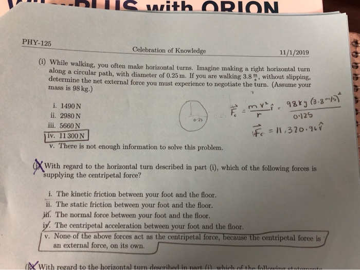 Solved With regard to the horizontal turn described in part | Chegg.com