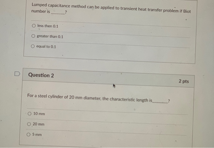 Solved Lumped capacitance method can be applied to transient | Chegg.com