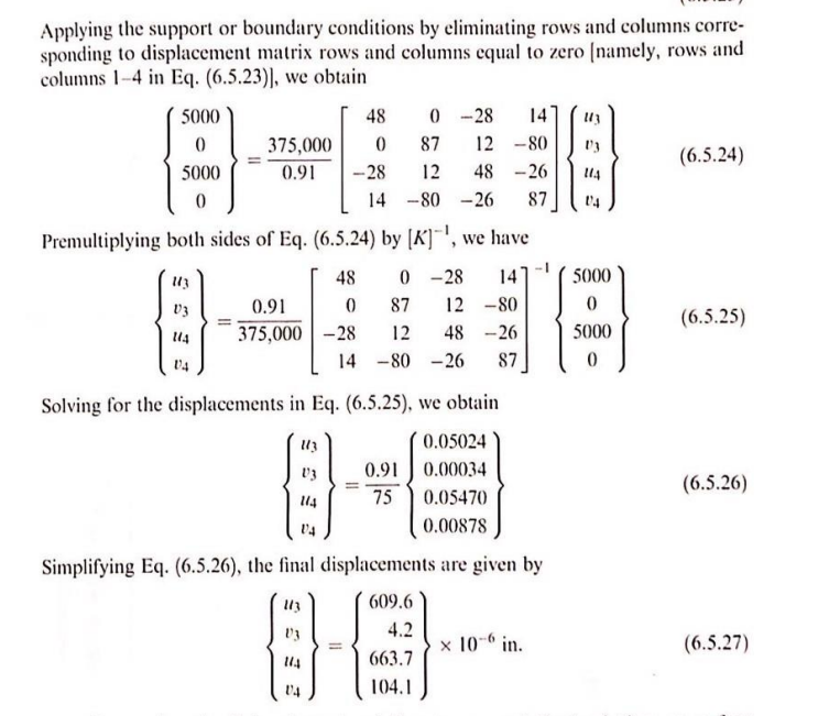 Solved When solving for displacements U3 , ﻿V3 , ﻿U4 , ﻿V4 | Chegg.com